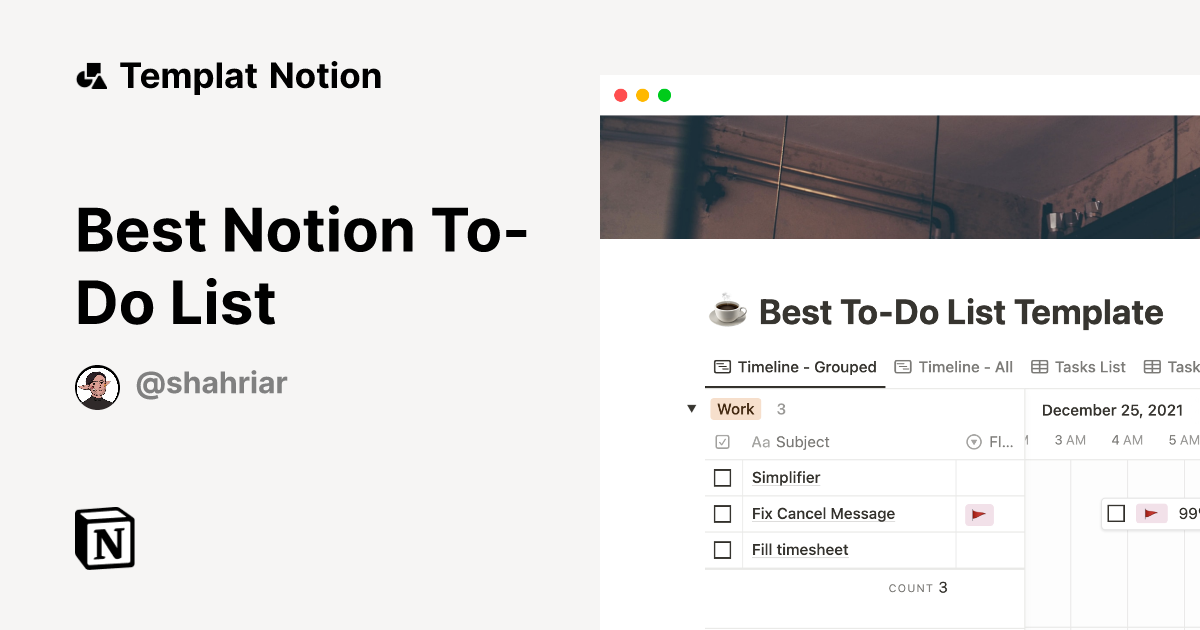 Templat Best Notion To-Do List | Notion Marketplace