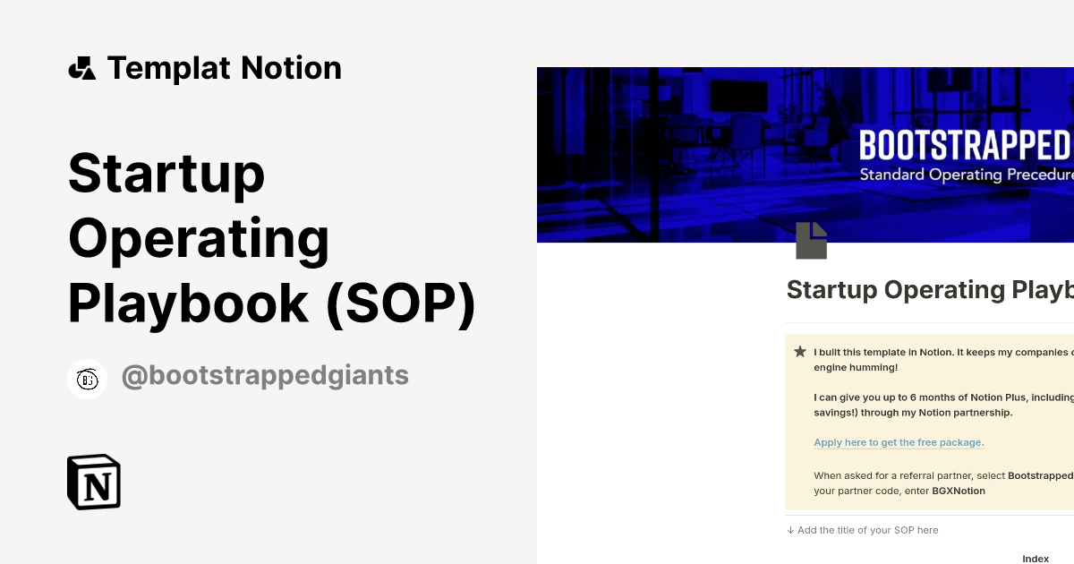 Templat Startup Operating Playbook (SOP) | Notion Marketplace