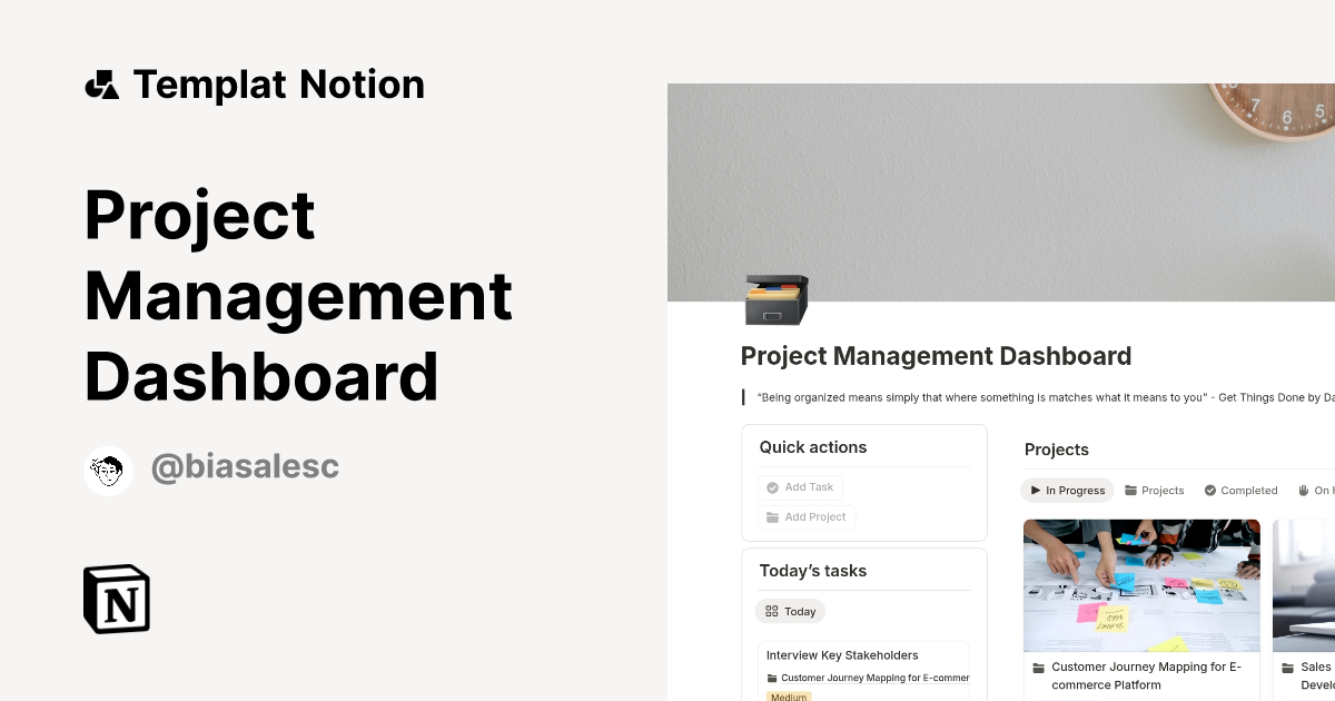 Templat Project Management Dashboard | Notion Marketplace