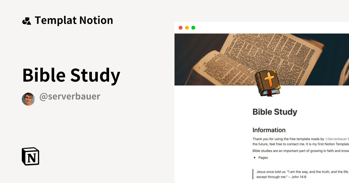 Templat Bible Study | Notion Marketplace