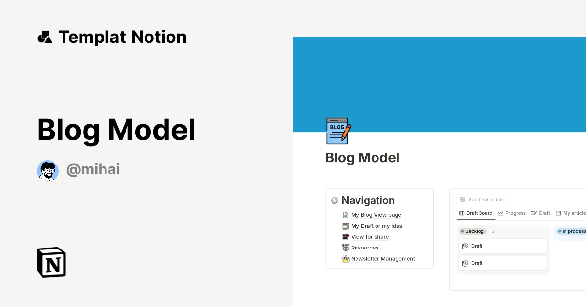 Templat Blog Model | Notion Marketplace