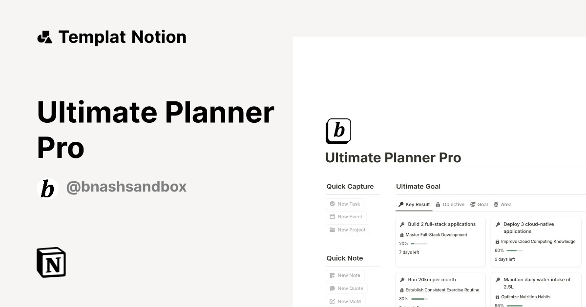 Templat Ultimate Planner Pro | Notion Marketplace