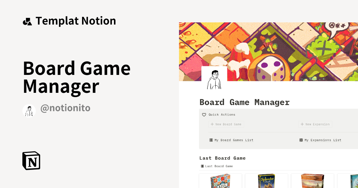 Templat Board Game Manager | Notion Marketplace