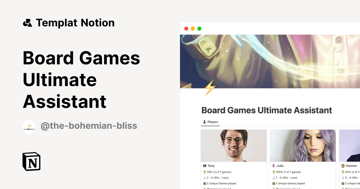 Templat Board Games Ultimate Assistant | Notion Marketplace