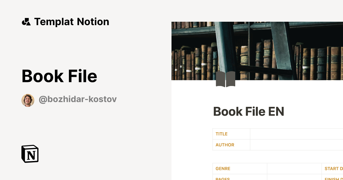 Book File Templat oleh Bozhidar Kostov | Notion Marketplace