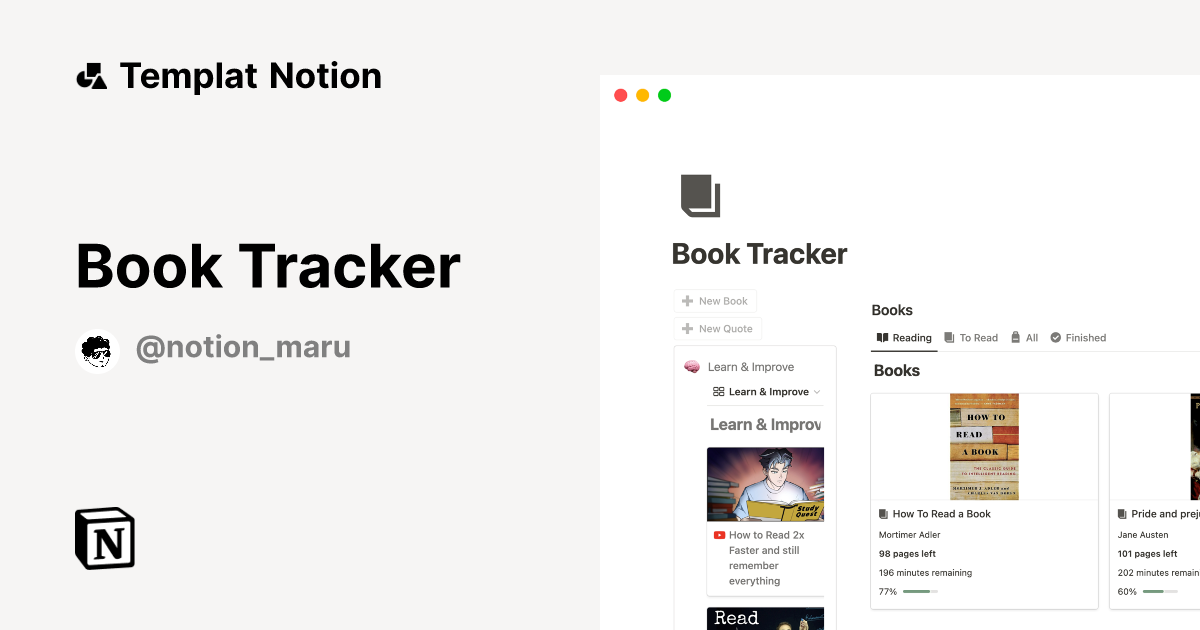 Templat Book Tracker | Notion Marketplace