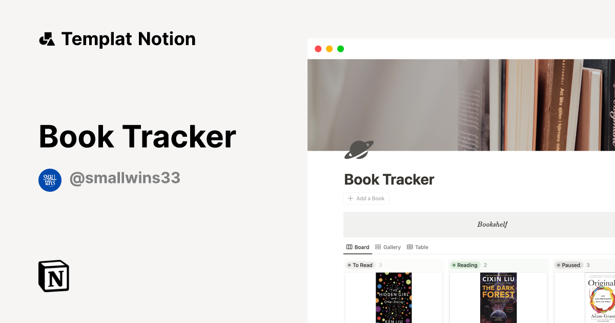 Templat Book Tracker | Notion Marketplace