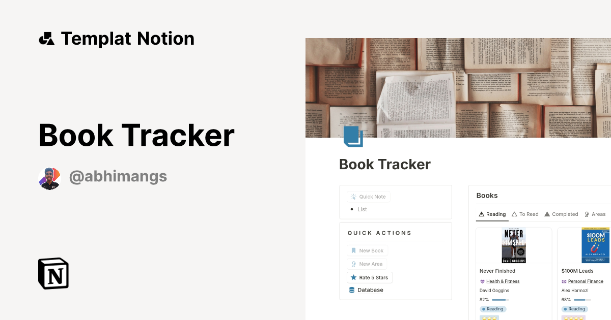 Templat Book Tracker | Notion Marketplace