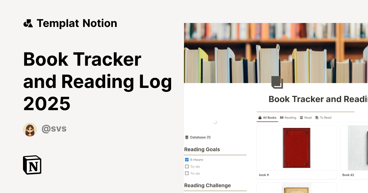 Templat Book Tracker and Reading Log 2025 | Notion Marketplace