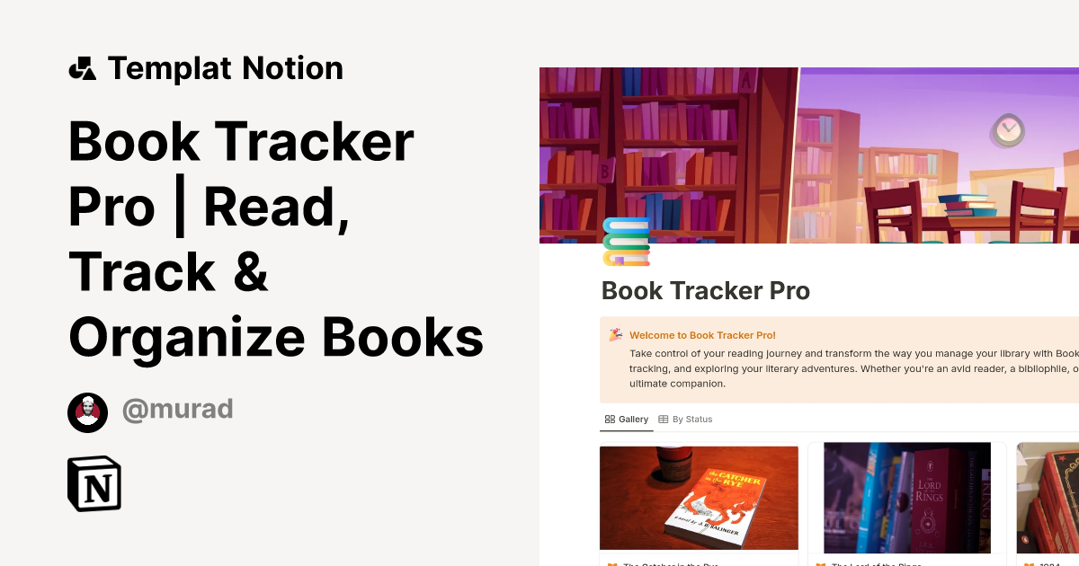 Templat Book Tracker Pro | Read, Track & Organize Books | Notion ...