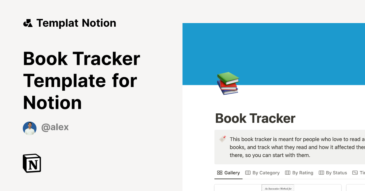 Templat Book Tracker Template For Notion Notion Marketplace