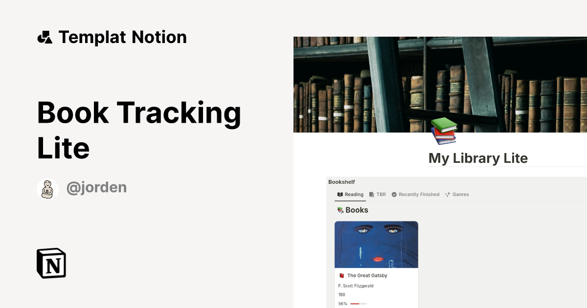 Book Tracking Lite Templat oleh jorden | Notion Marketplace