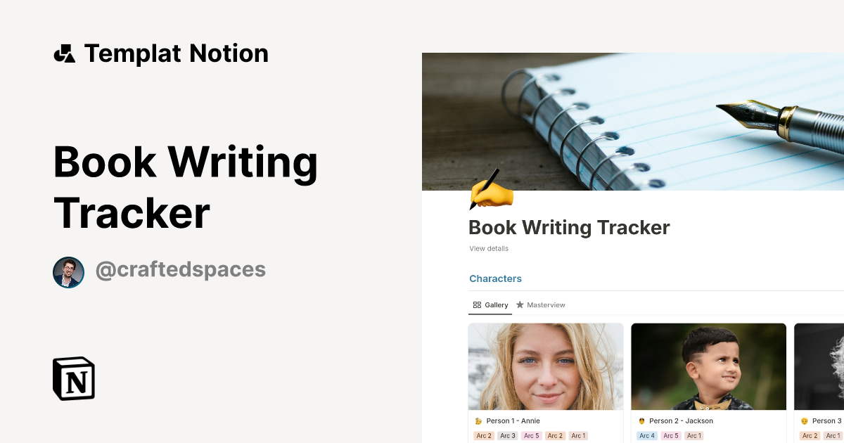 Templat Book Writing Tracker | Notion Marketplace