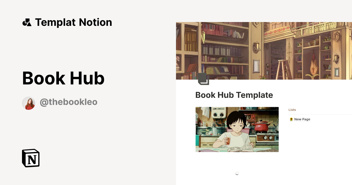 Book Hub Templat oleh The Book Leo | Notion Marketplace