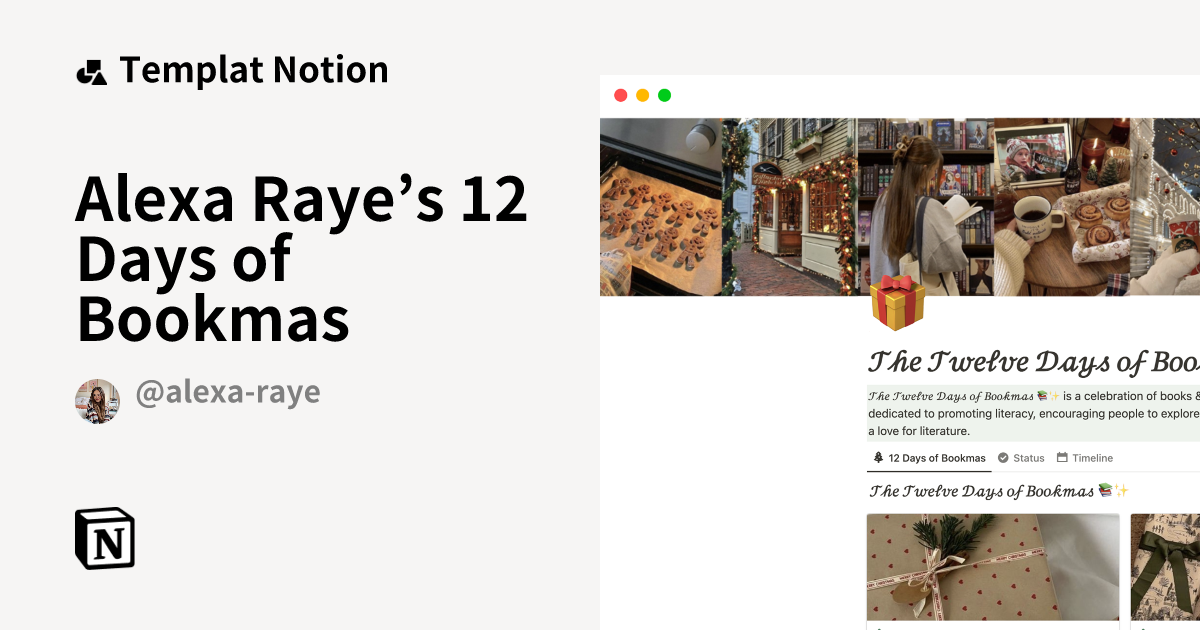 Alexa Raye’s 12 Days of Bookmas Templat oleh Alexa Raye | Notion ...