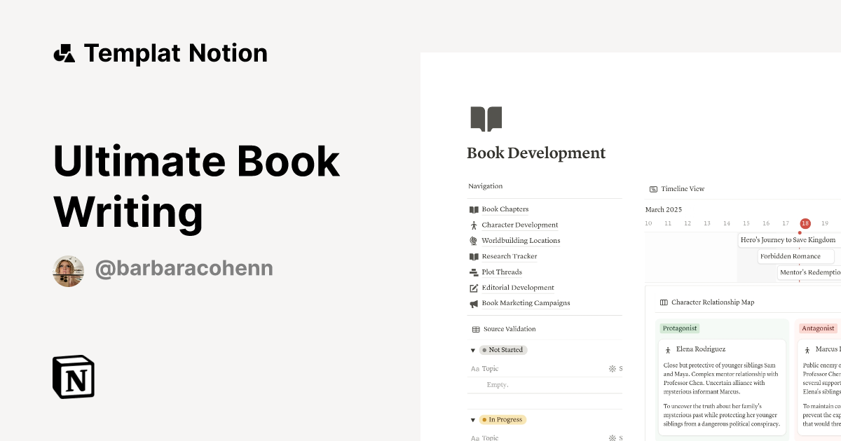 Ultimate Book Writing Templat oleh Bárbara cohen | Notion Marketplace