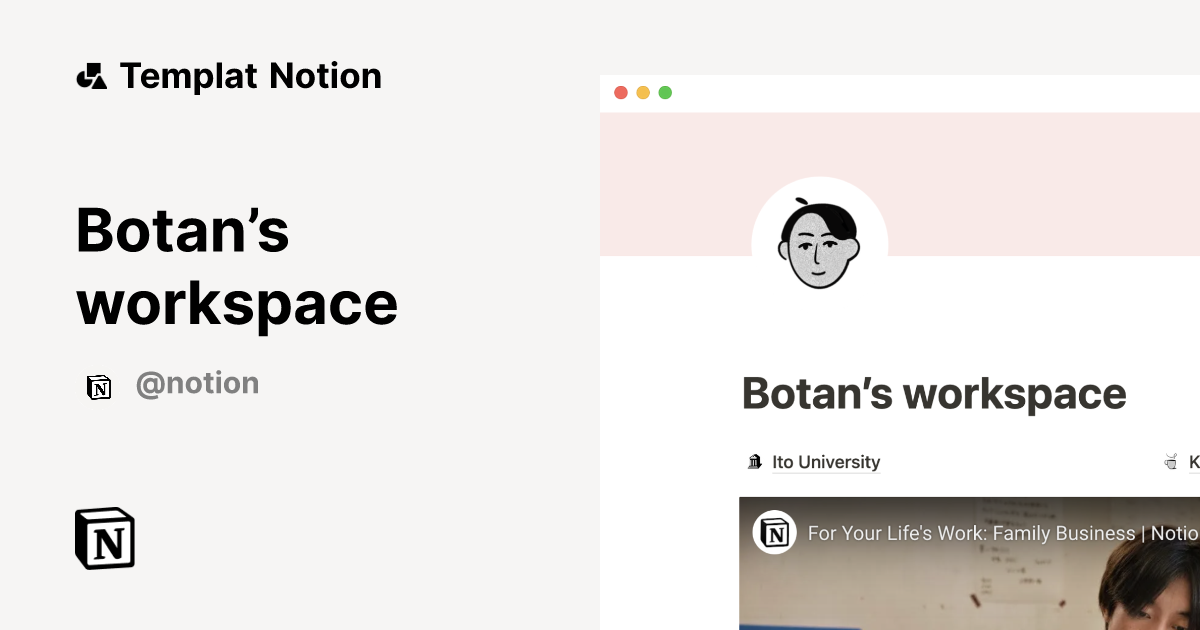 Botan’s workspace Templat oleh Notion | Notion Marketplace