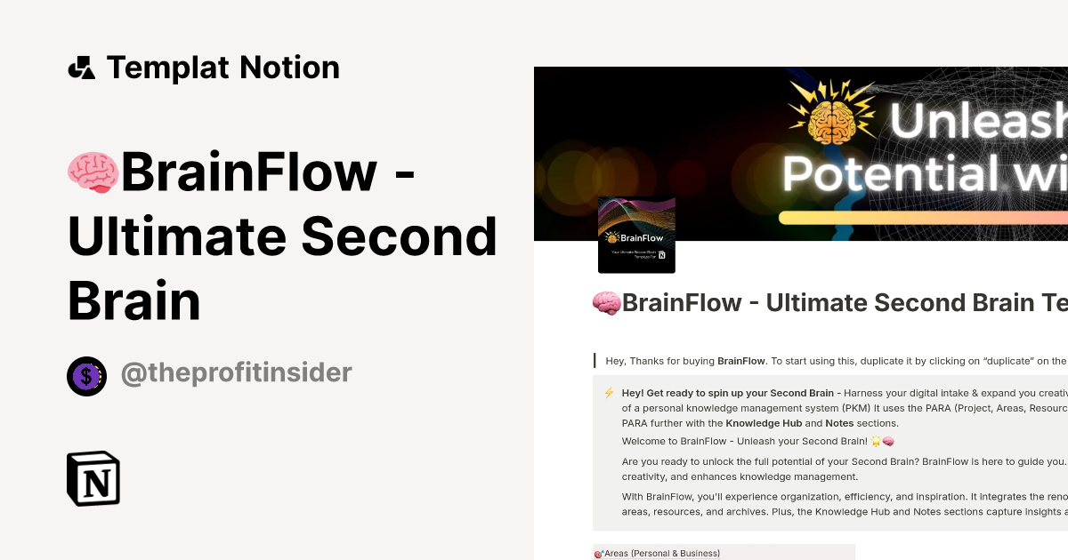 Templat 🧠BrainFlow - Ultimate Second Brain | Notion Marketplace