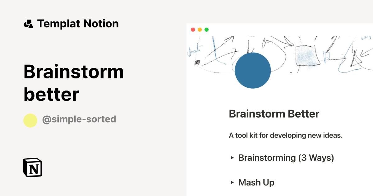 Templat Brainstorm better | Notion Marketplace
