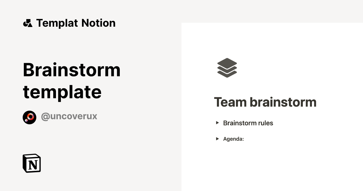 Brainstorm template Templat oleh uncoverUX | Notion Marketplace