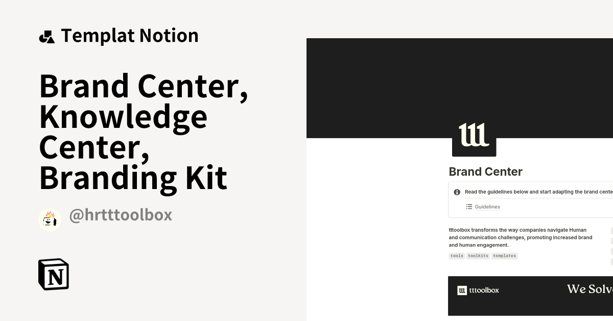 Templat Brand Center, Knowledge Center, Branding Kit | Notion Marketplace