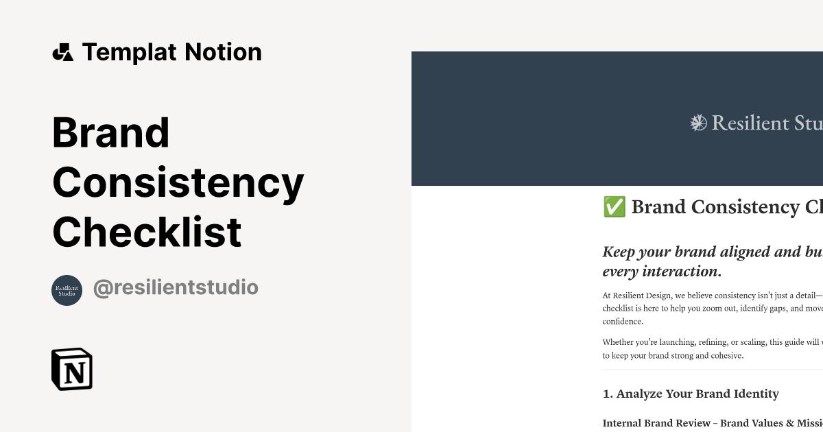 Brand Consistency Checklist Templat oleh Resilient Design | Creative ...
