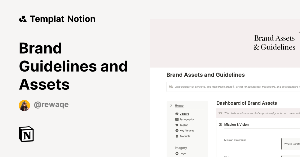 Templat Brand Guidelines and Assets | Notion Marketplace