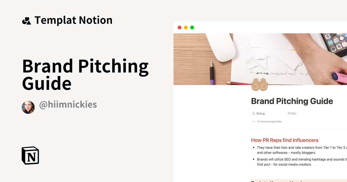 Templat Brand Pitching Guide | Notion Marketplace