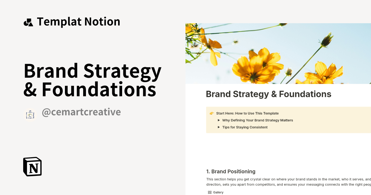 Templat Brand Strategy & Foundations | Notion Marketplace