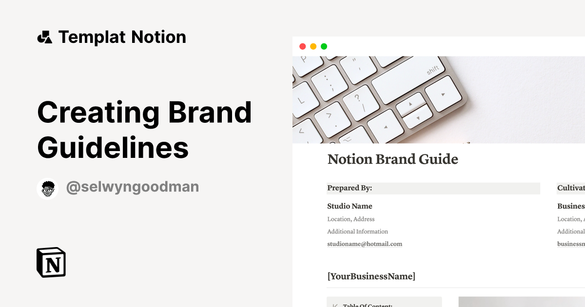 Templat Creating Brand Guidelines | Notion Marketplace