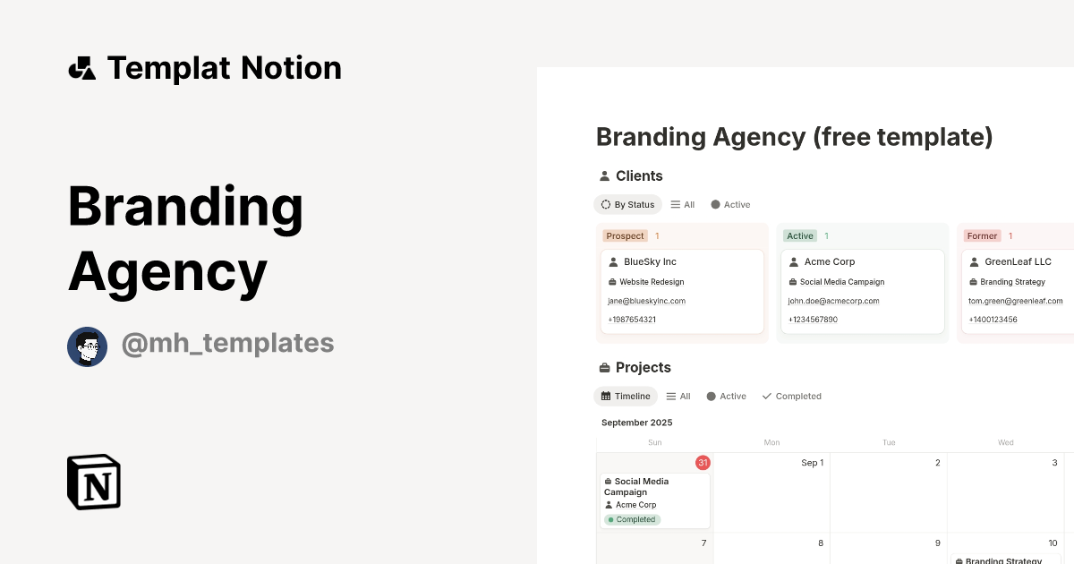 Templat Branding Agency | Notion Marketplace