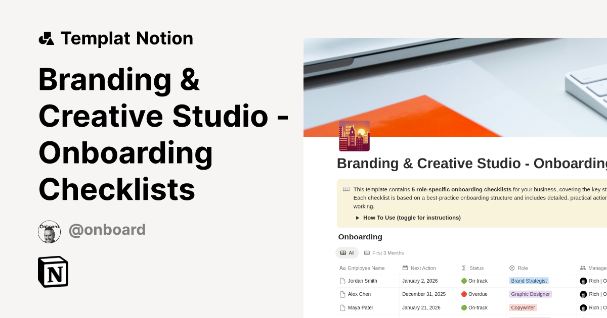 Branding & Creative Studio - Onboarding Checklists Templat oleh ...