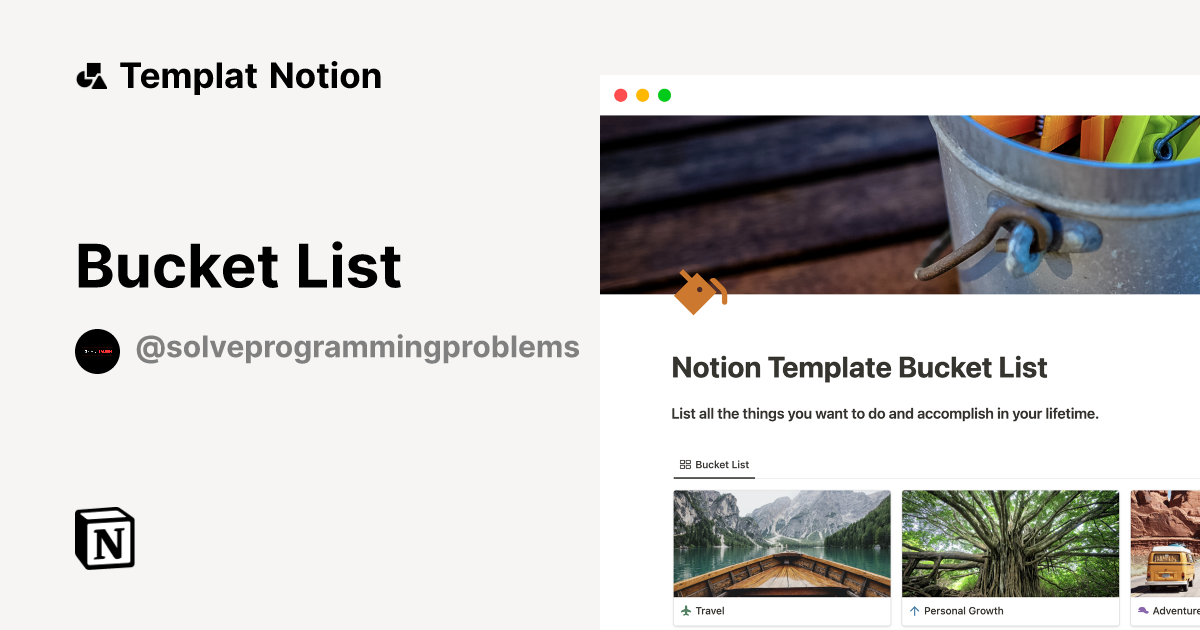 Bucket List Templat oleh Hams AI Tech | Notion Marketplace