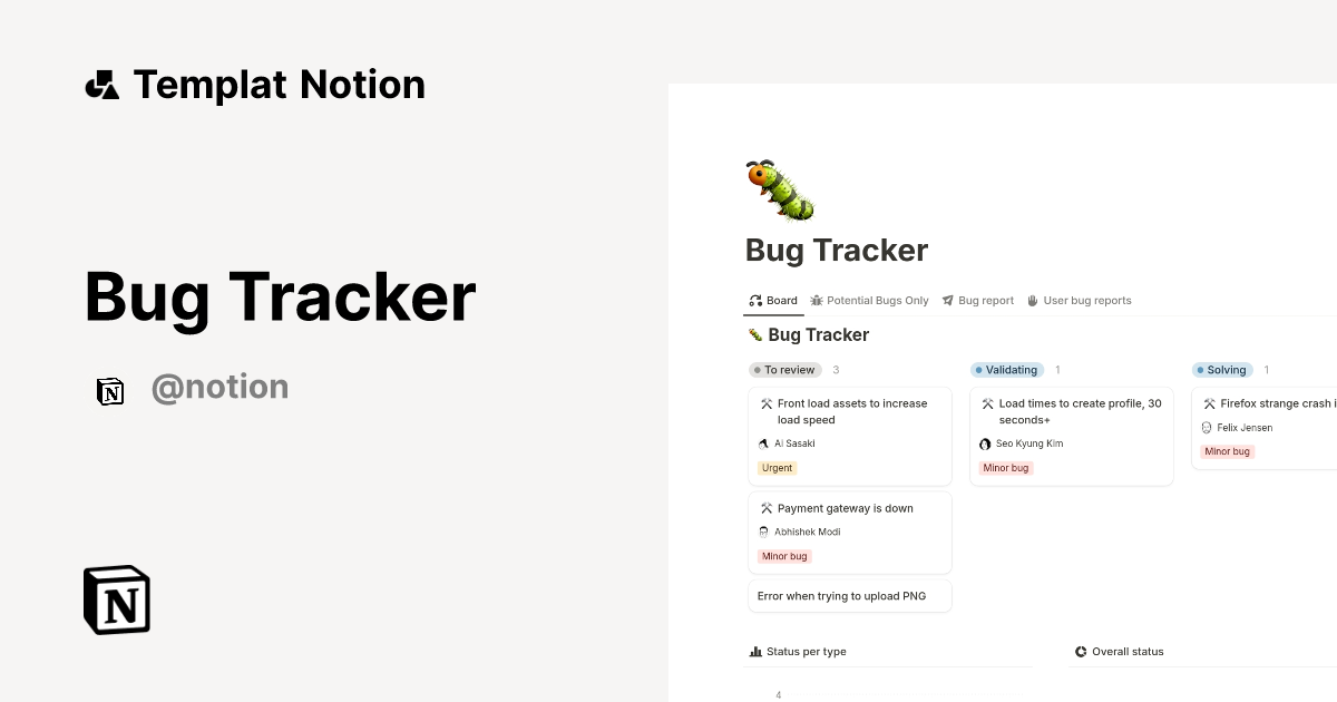 Templat Bug Tracker 2025 | Notion Marketplace