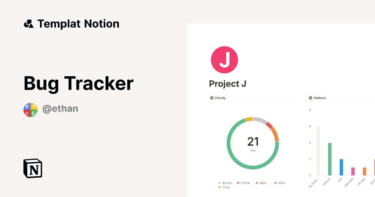 Bug Tracker Templat oleh Ethan | Notion Marketplace
