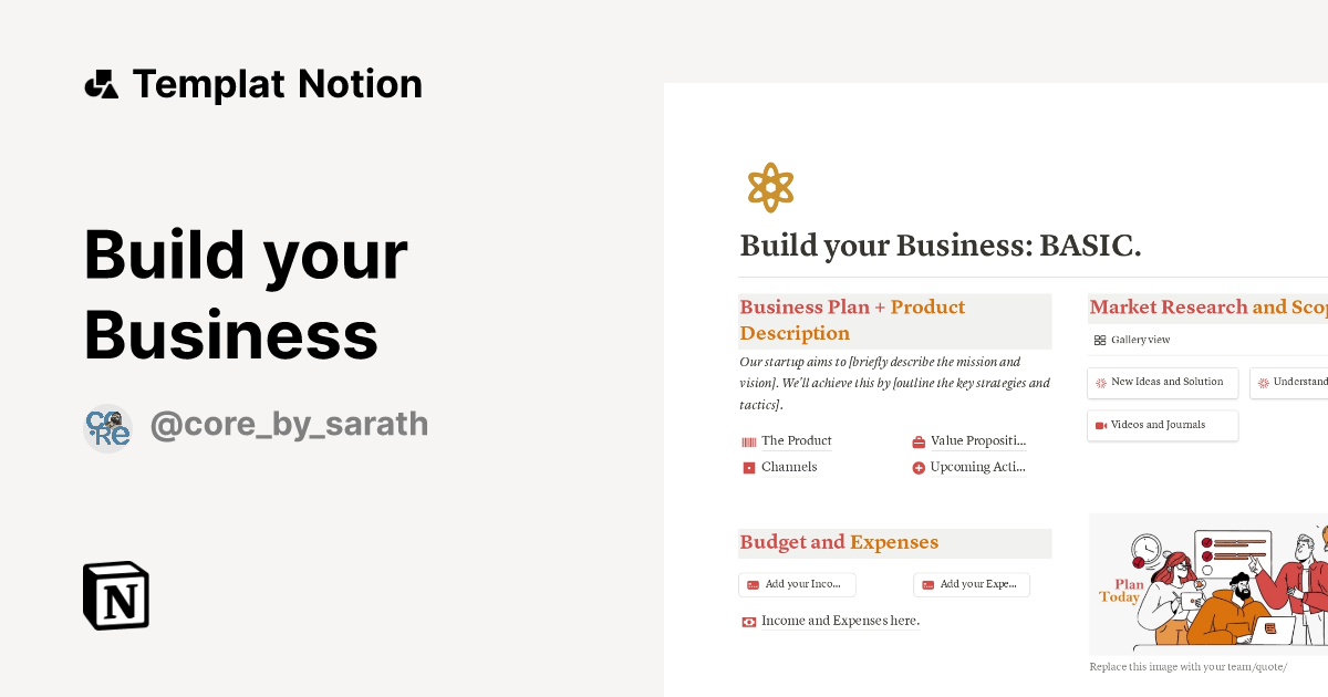 Build your Business Templat oleh CORE by Sarath | Notion Marketplace