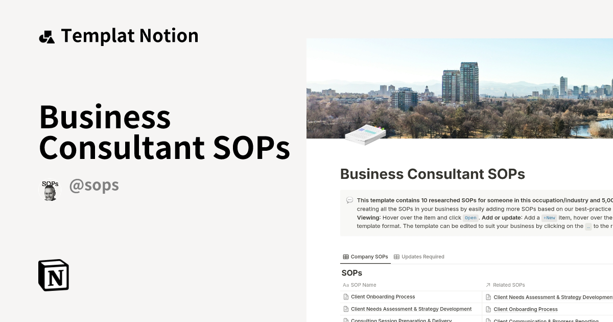 Business Consultant SOPs Templat oleh SOPs | Notion Marketplace