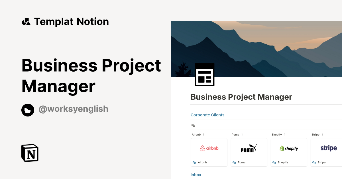 Business Project Manager Templat oleh Worksy 🇺🇸 | Notion Marketplace