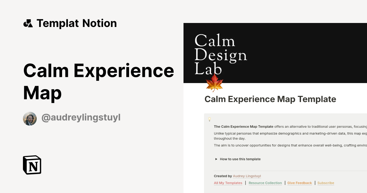 Templat Calm Experience Map | Notion Marketplace