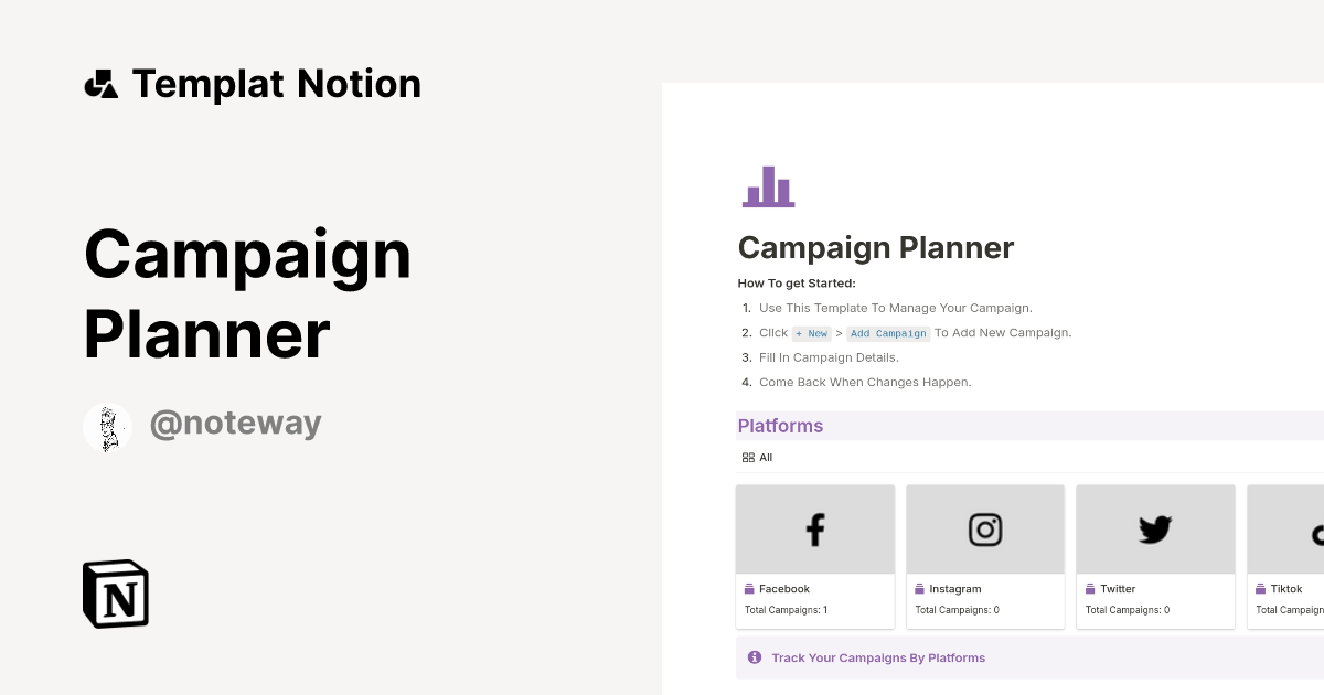 Templat Campaign Planner | Notion Marketplace