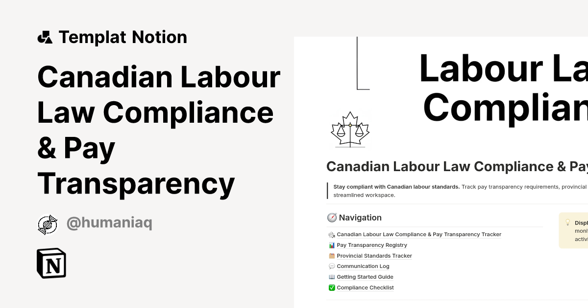 Templat Canadian Labour Law Compliance & Pay Transparency | Notion ...