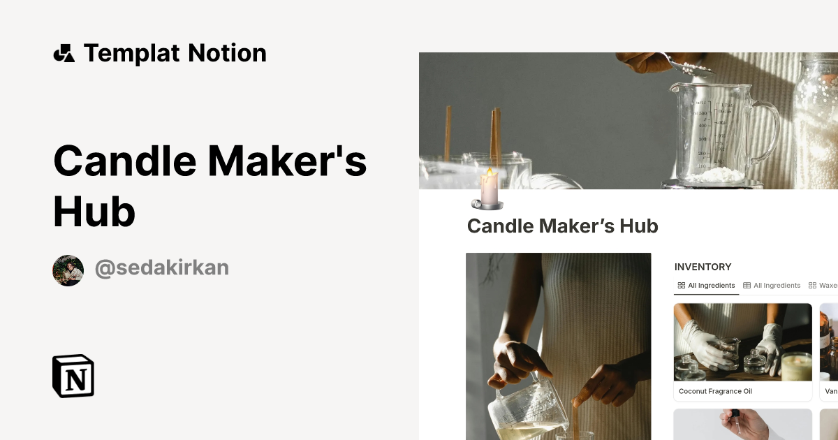 Templat Candle Maker's Hub | Notion Marketplace