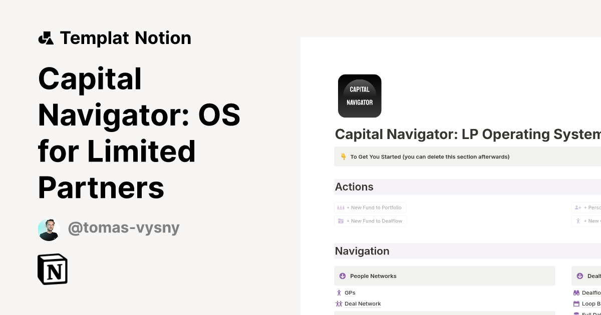 Templat Capital Navigator: OS for Limited Partners | Notion Marketplace