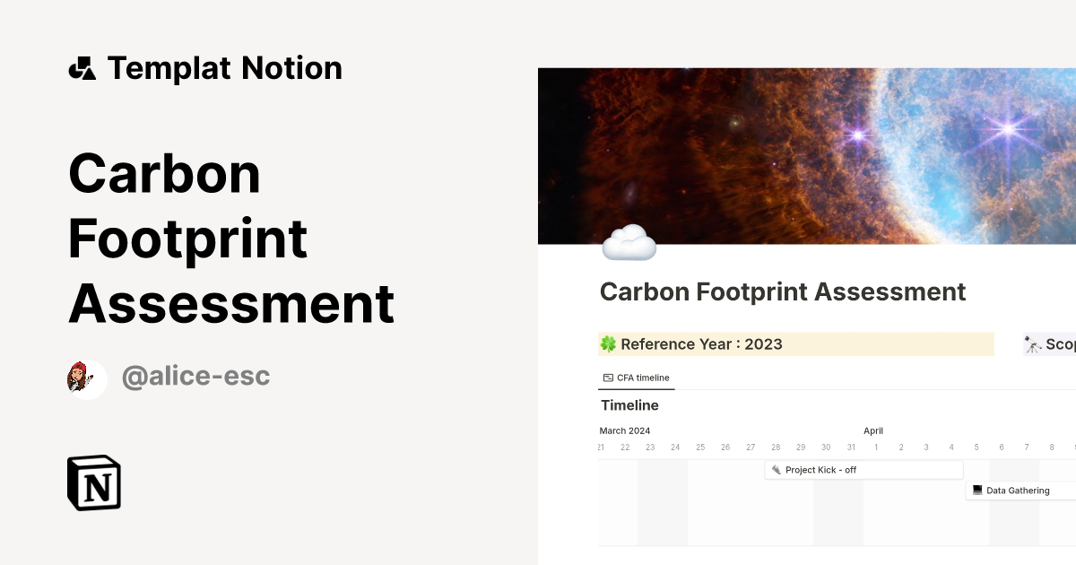 Templat Carbon Footprint Assessment | Notion Marketplace