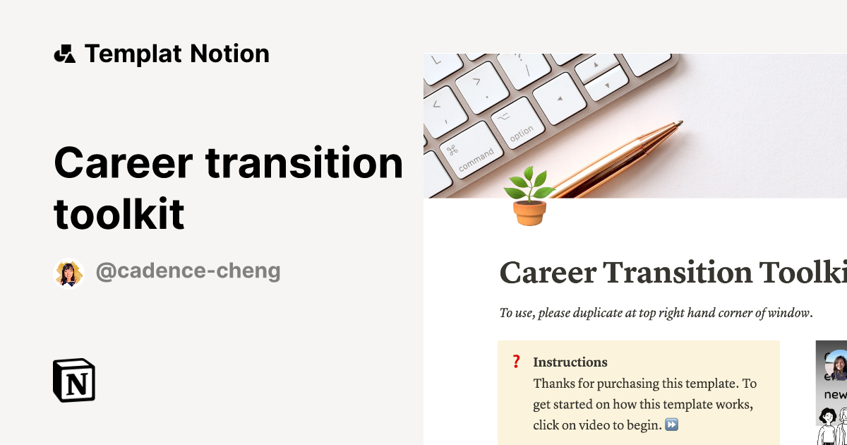 Templat Career transition toolkit | Notion Marketplace
