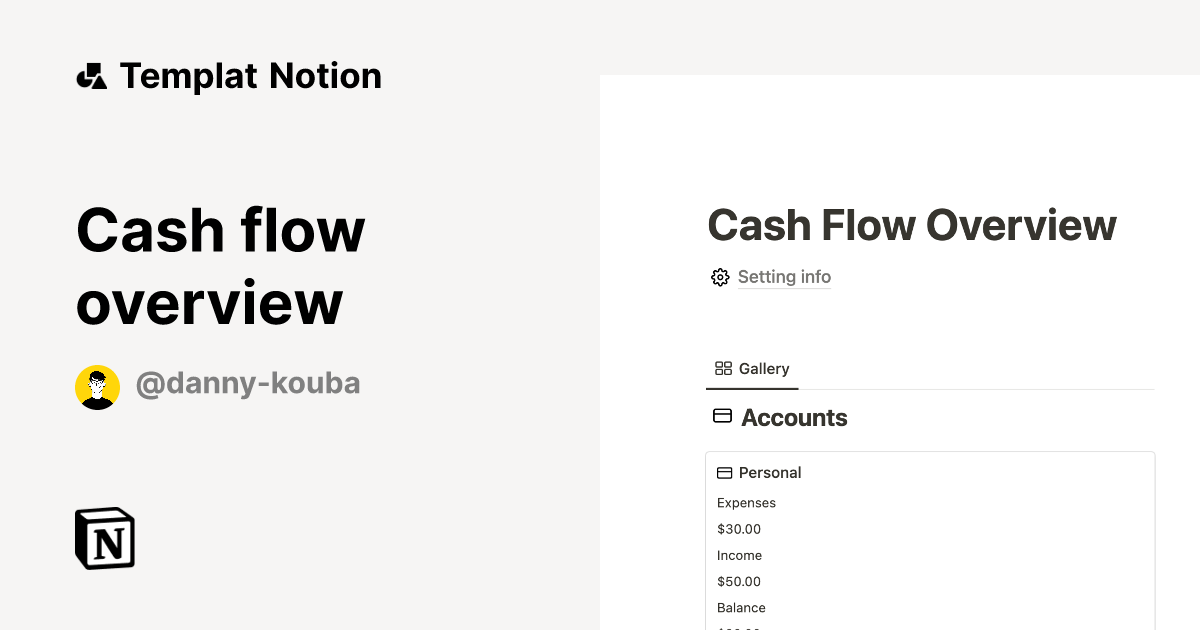 Templat Cash flow overview | Notion Marketplace
