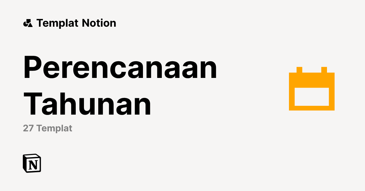 Marketplace Perencanaan Tahunan Templat Gratis dari Notion | Notion