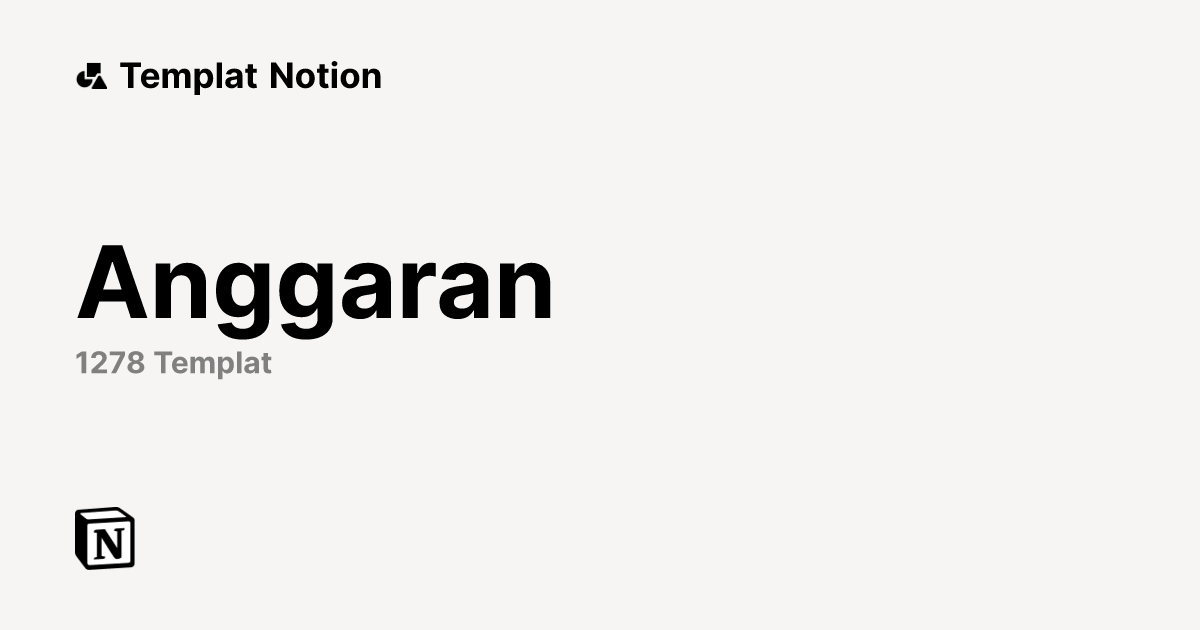 Marketplace Anggaran Templat Terbaik dari Notion | Notion