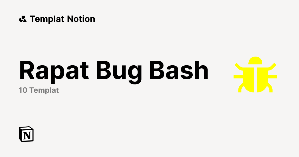 Marketplace Rapat Bug Bash Templat Terbaik Dari Notion Notion