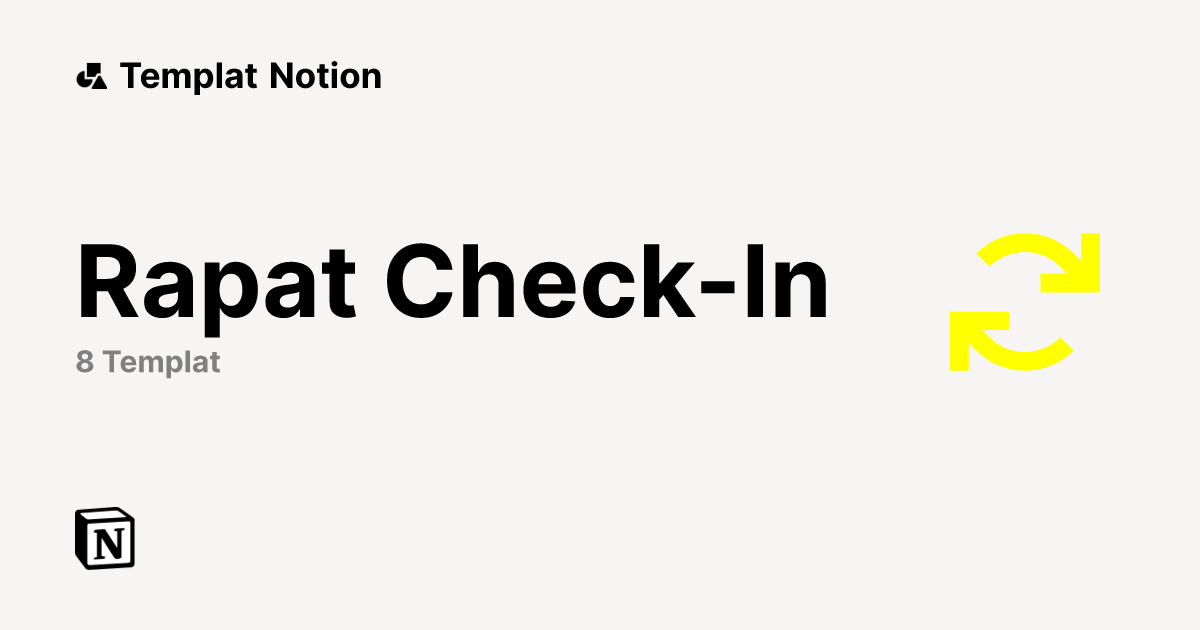 Marketplace Rapat Check-In Templat Gratis dari Notion | Notion